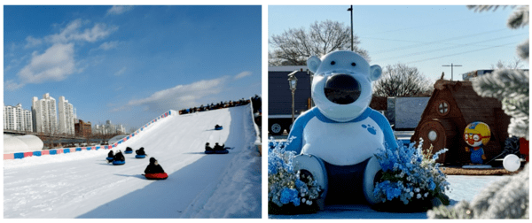 Han River Snow Sled Parks Reopen With Pororo-Themed Winter Playgrounds